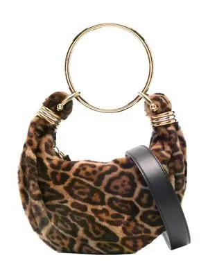 CHLOÉ Shearling Shoulder Bag With Bracelet Handle
