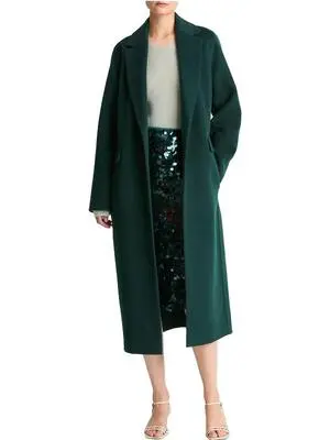 Vince Wool-blend Single-breasted Coat - Green / Floral