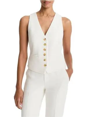 Vince Sculptural Fitted Vest - White