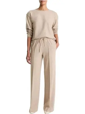 VINCE Wool-Blend Tailored Wide-Leg Pant