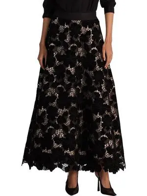Alice + Olivia Lorena Lace Maxi Skirt - Black