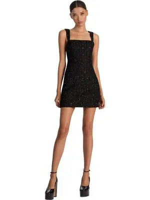 Alice + Olivia Keria Embellished Tweed Mini Dress - Black