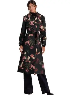 Alice + Olivia Karley Print Wrap Coat - Floral