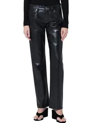 AGOLDE Faux Leather Trousers - Black