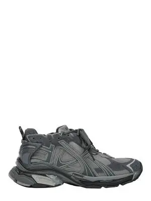 Balenciaga Runner Sneakers In Leather And Textile - Grey