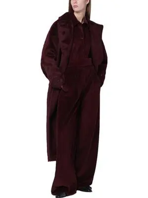 Max Mara Robe-style Alpaca And Wool Coat - Burgundy