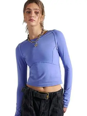 Free People Protagonist Long Sleeve Top Cornflower Blue