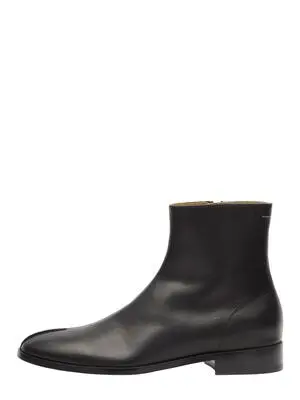 MAISON MARGIELA Seam Stitch Leather Ankle Boots - Black