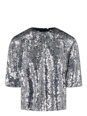 Isabel Marant Helga Sequin Top - Silver