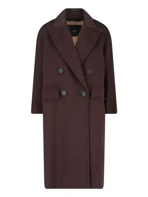 Max Mara Angus Double-breasted Coat - Brown