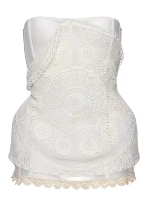 Magda Butrym Crochet Corset Top - White