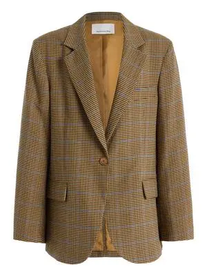 THE FRANKIE SHOP Lyra Houndstooth Blazer - Brown