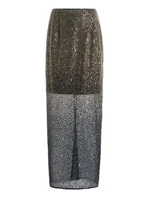 ROTATE BY BIRGER CHRISTENSEN Beaded Maxi Skirt - Black