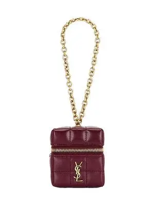 Saint Laurent Mini Cube Box With Chain - Dark Ruby