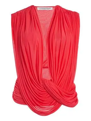 Christopher Esber Ripple Draped Jersey Top Red