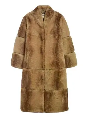 Apparis Sylke Single-breasted Faux-fur Coat - Brown