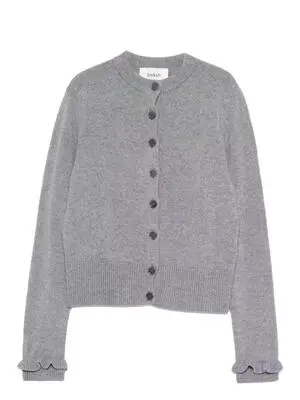 Ba&sh Button-up Cardigan With Ruffled Cuffs - Grey