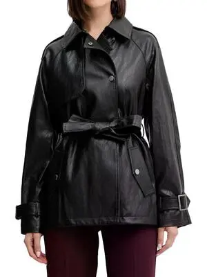 Guess Belted Buttoned Jacket - Black