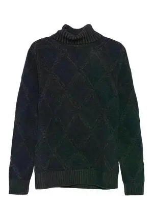 BARBA NAPOLI Argyle-Check Roll-Neck Jumper