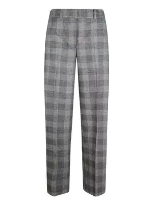 Peserico Checked Trousers - Grey