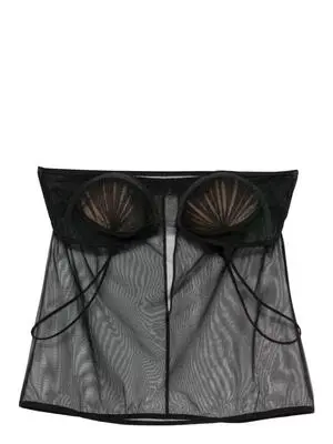 NENSI DOJAKA Semi-sheer Panelled Tank Top - Black