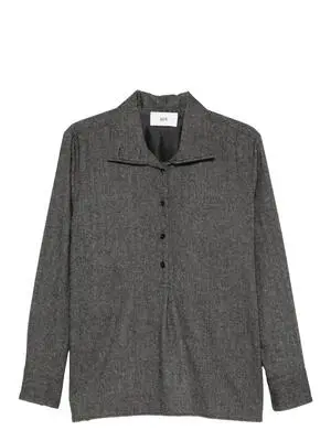 SOLOTRE Buttoned High-collar Shirt - Grey