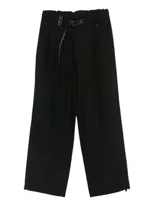 AND WANDER Belted Wide-leg Trousers - Black