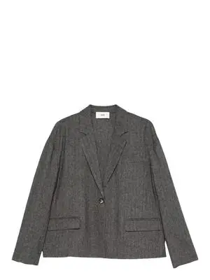 SOLOTRE Single-breasted Blazer - Grey