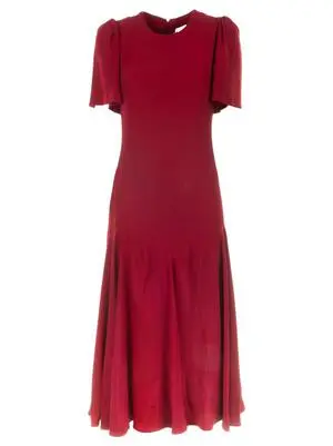 Alexander McQueen Round-neck Midi Dress - Red