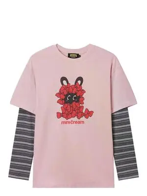 MINI CREAM Graphic Print Crew-neck Top - Pink