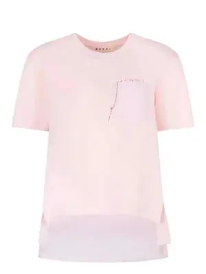 Marni Logo-embroidered Cotton T-shirt - Pink