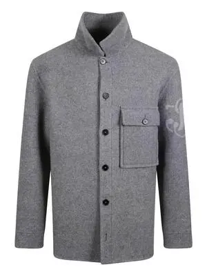 JIL SANDER Chest-pocket Jacket With Monogram Detail - Grey
