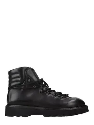 Premiata Lace-up Leather Boots - Black