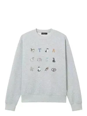 TOUT A COUP Graphic-print Crewneck Top - Grey