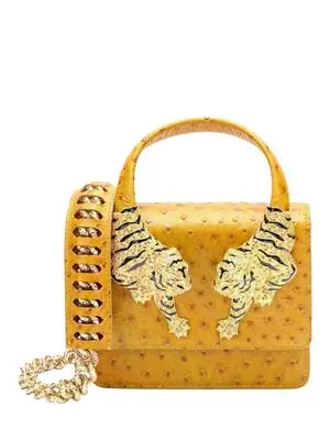 Roberto Cavalli Tote Bag With Tiger Appliqués - Yellow