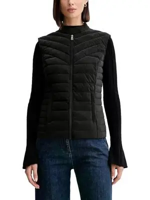 Guess Quilted Gilet With Zip Closure - Black