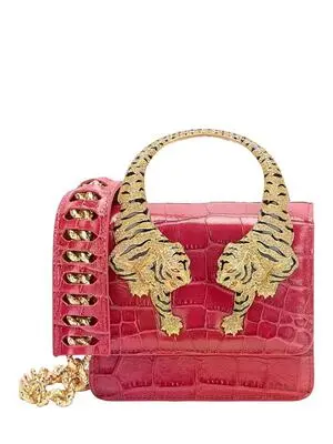 Roberto Cavalli Small Tiger Chain Mini Bag - Pink