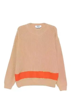MSGM Stripe-detail Jumper - Neutrals
