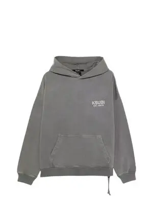 Ksubi Hooded Pullover With Ribbed Trim - Grey