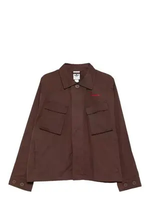 Adidas Logo-embroidered Shirt Jacket - Brown