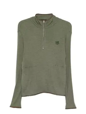 RANRA Logo-embroidered Half-zip Sweatshirt - Green