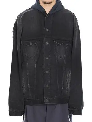 Balenciaga Oversized Layered Jacket - Black