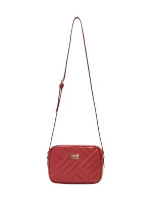 Roberto Cavalli Quilted Shoulder Bag With Logo - Red