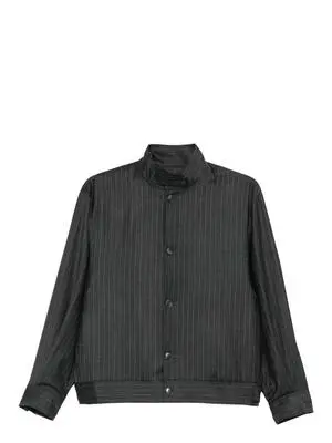 AYA MUSE Pinstriped Bomber Jacket - Grey
