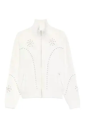BLUEMARBLE Studded Zip-up Cardigan - White