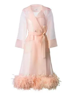 LITA COUTURE Organza Midi Trench Dress - Pink