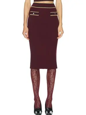 Alessandra Rich Midi Skirt - Bordeaux