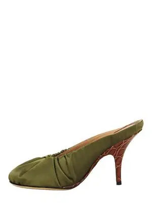 Dries Van Noten Satin Mule - Olive