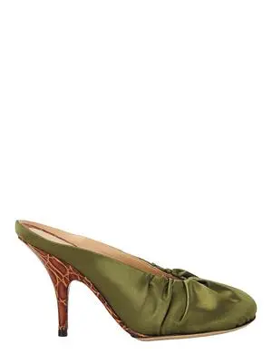 Dries Van Noten Satin Mule - Olive