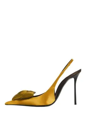 Saint Laurent Amalia Slingback Pump - Light Ocre & Cuba Gold